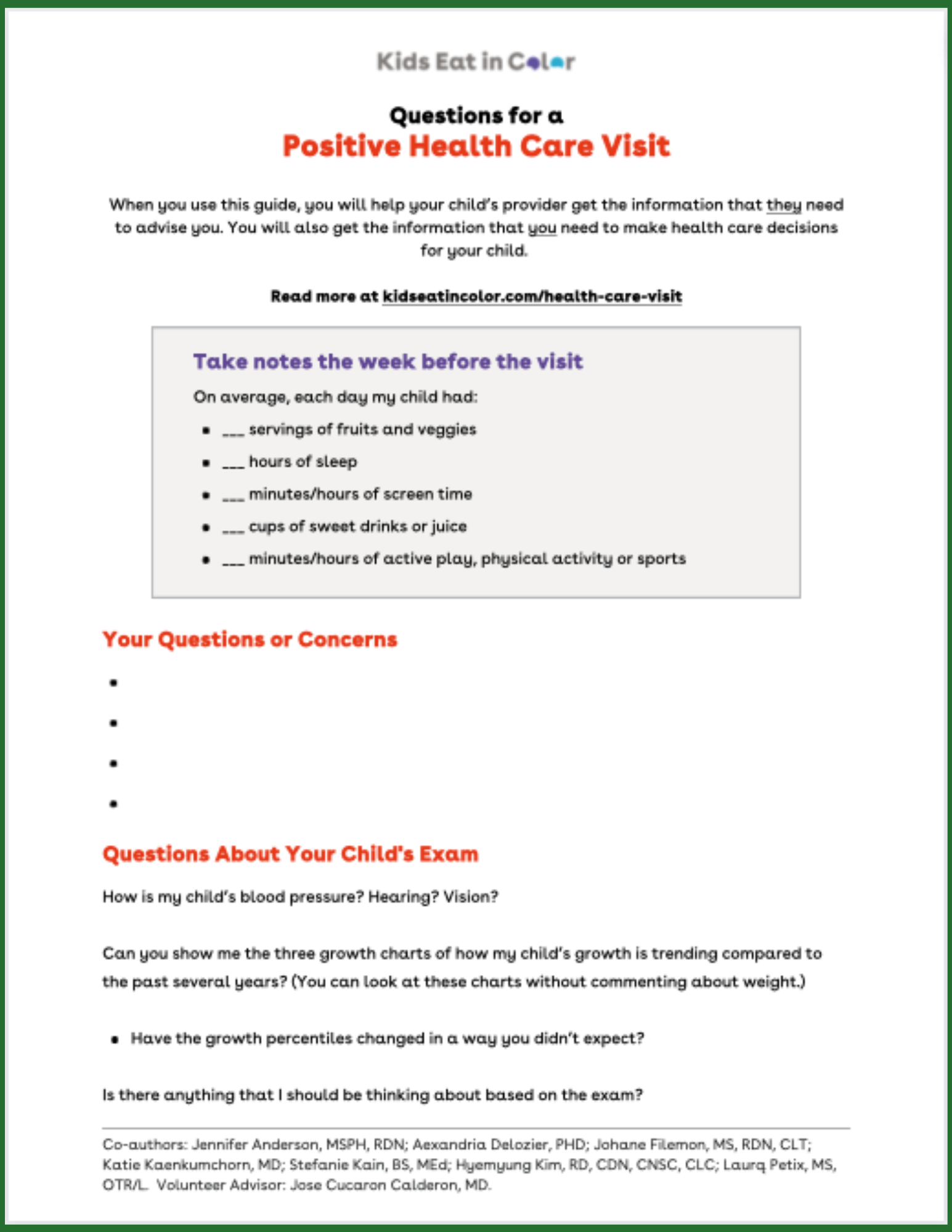 Parents’ Guide to Positive Health-Focused Medical Visits - Kids Eat in ...